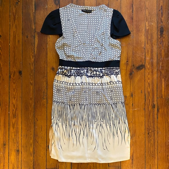 Vena Cava | Dresses | Vena Cava Dress Blue Cream Silk | Poshmark